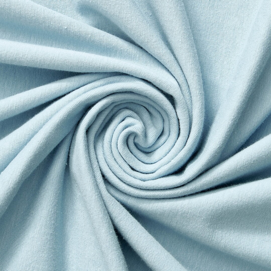 Light Blue Cotton Jersey Spandex Knit Stretch Fabric 58/60" Wide All ...