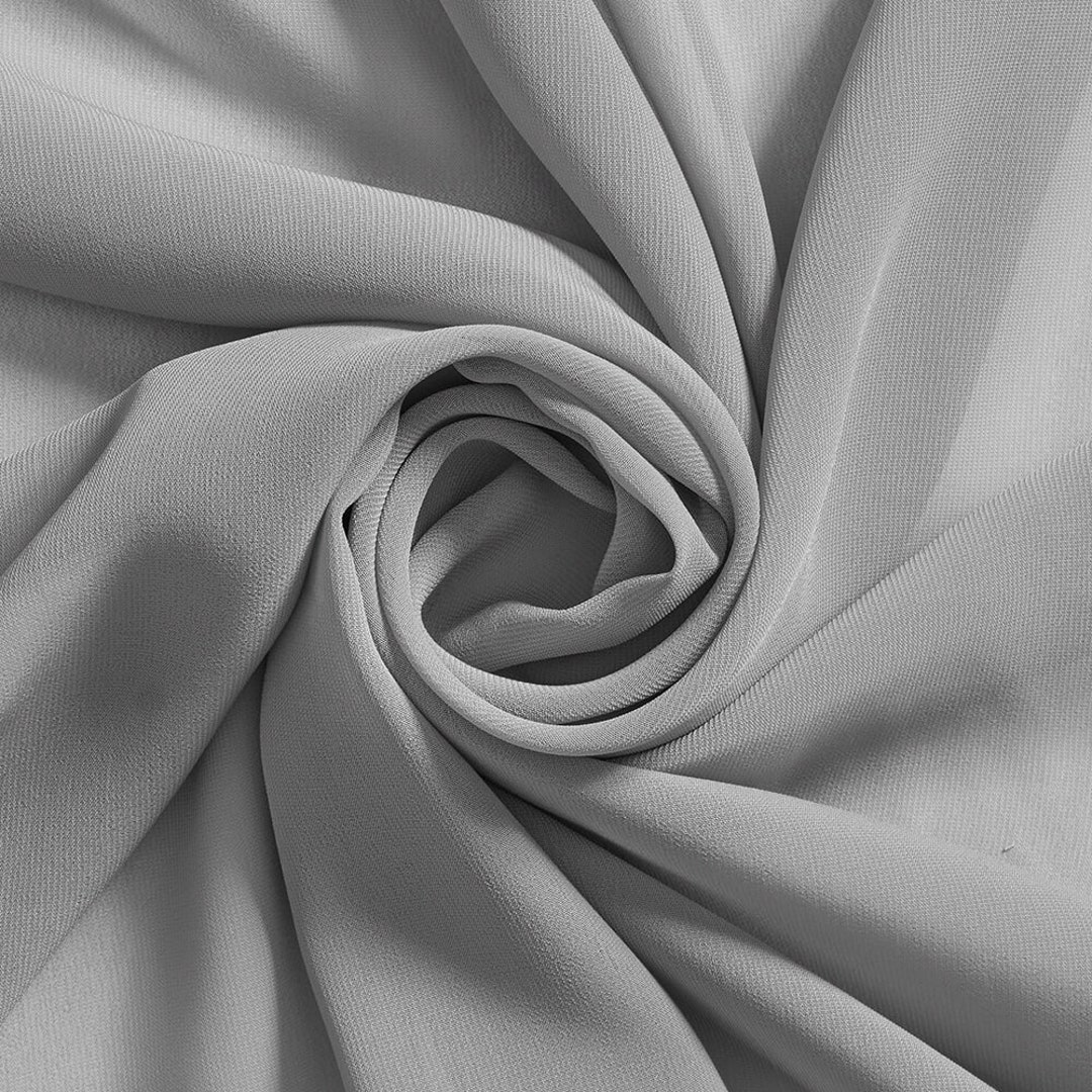 Grey Chiffon Fabric Polyester All Solid Colors Sheer 58'' Wide by the ...