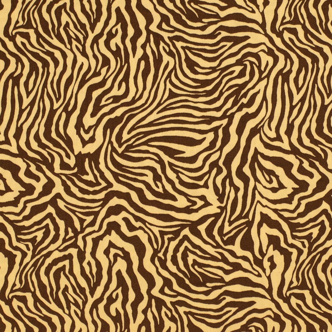 Zebra Print Fabric 100% Cotton Beige Brown Animal Stripes 58/60" Wide ...
