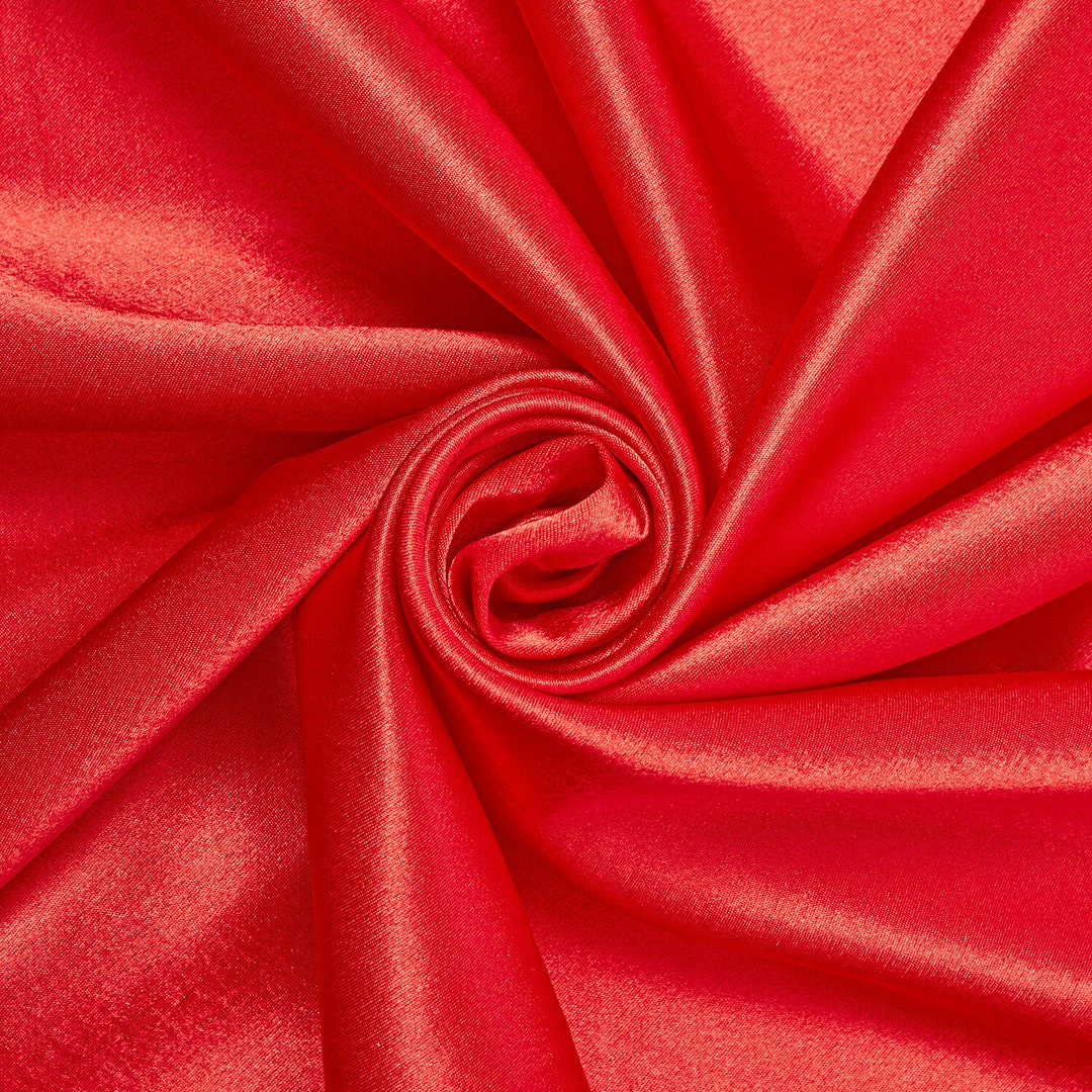 Dark Red Crepe Back Satin Bridal Fabric for Wedding Dresses ...