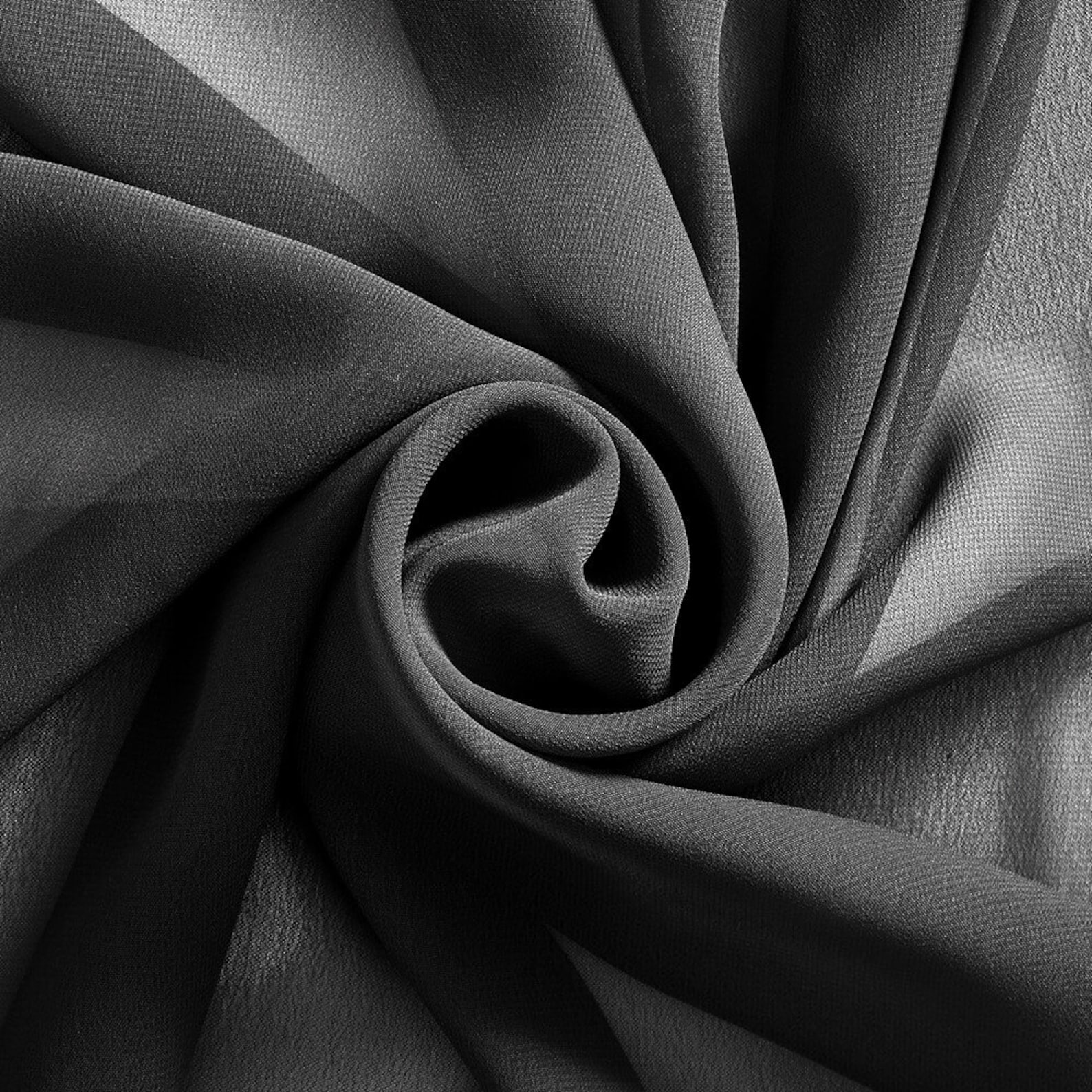 Black Chiffon Fabric Polyester All Solid Colors Sheer - Etsy