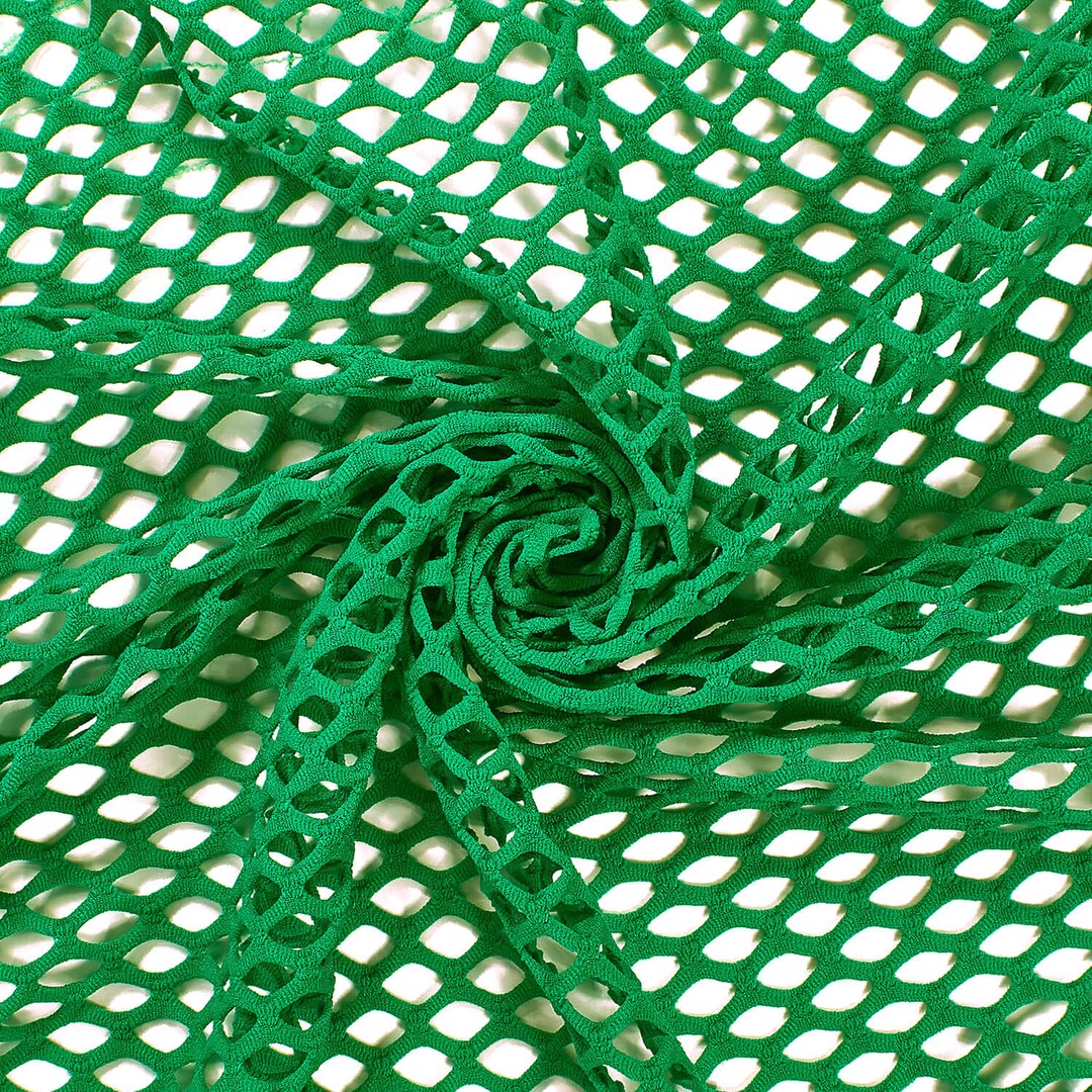 Kelly Green Cabaret Stretch Mesh Net Fabric Spandex Hole Costume Dance ...