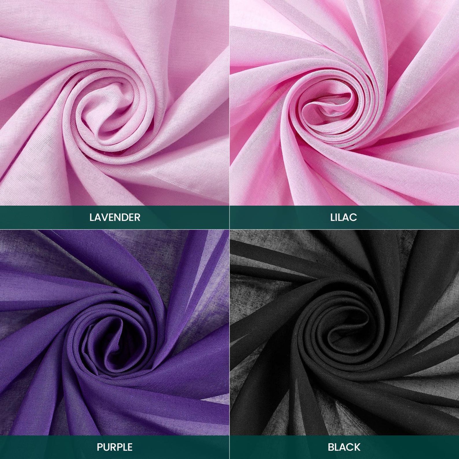 Voile Fabric Lightweight Sheer 2-ply 58 Inch 70 GSM Plain Woven Sewing ...