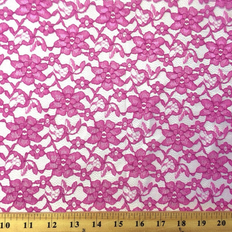 Magenta Raschel Lace Fabric FREE SHIPPING 60 Wide | Etsy