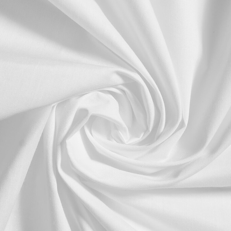 White Cotton Polyester Broadcloth Fabric Apparel 45 - Etsy