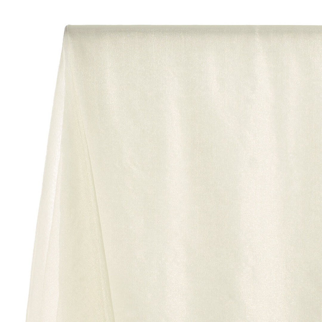 Off White Crystal Sheer Organza Fabric for Fashion, Crafts, Decorations ...