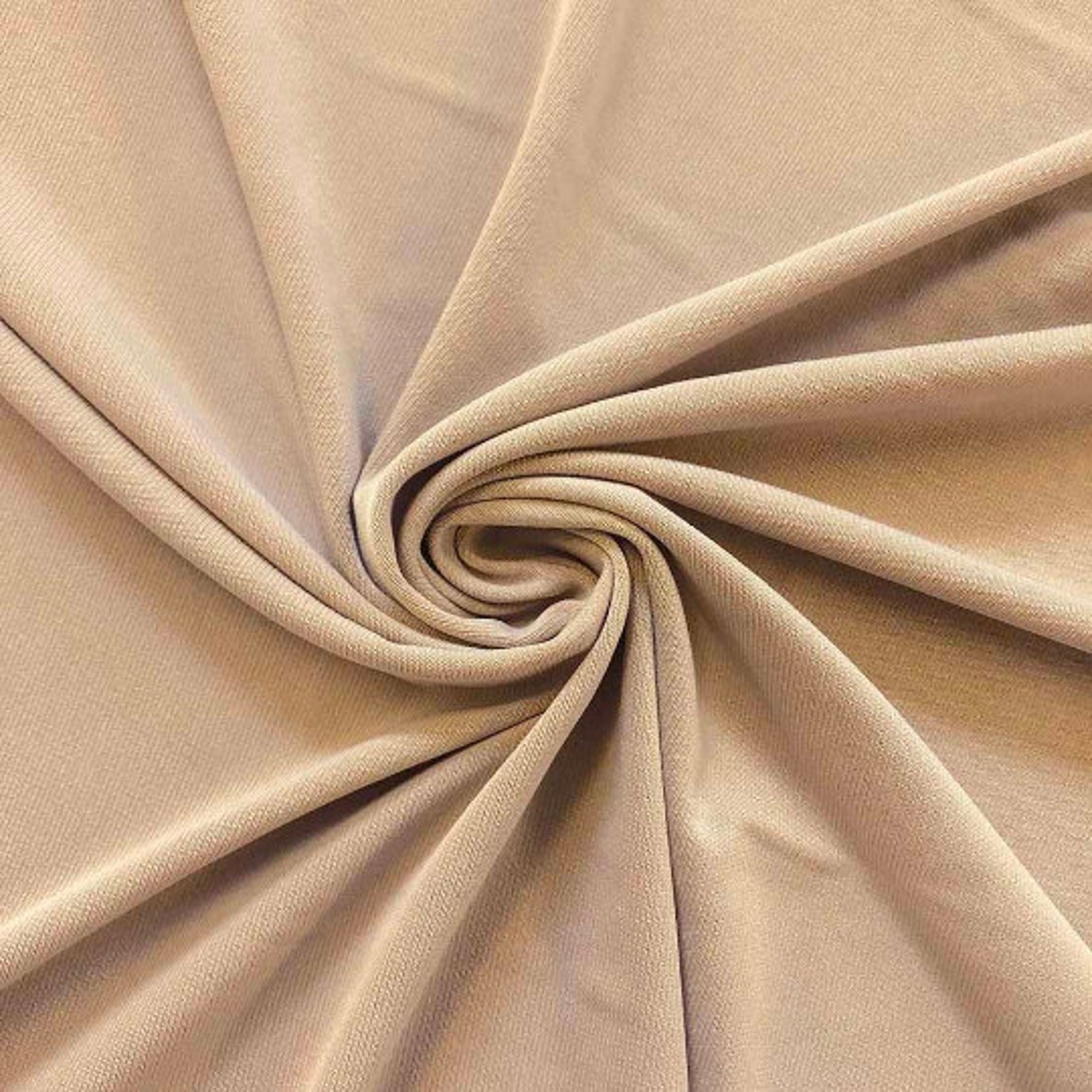 Tan Ity Fabric Polyester Knit Jersey 2 Way Spandex Stretch Etsy