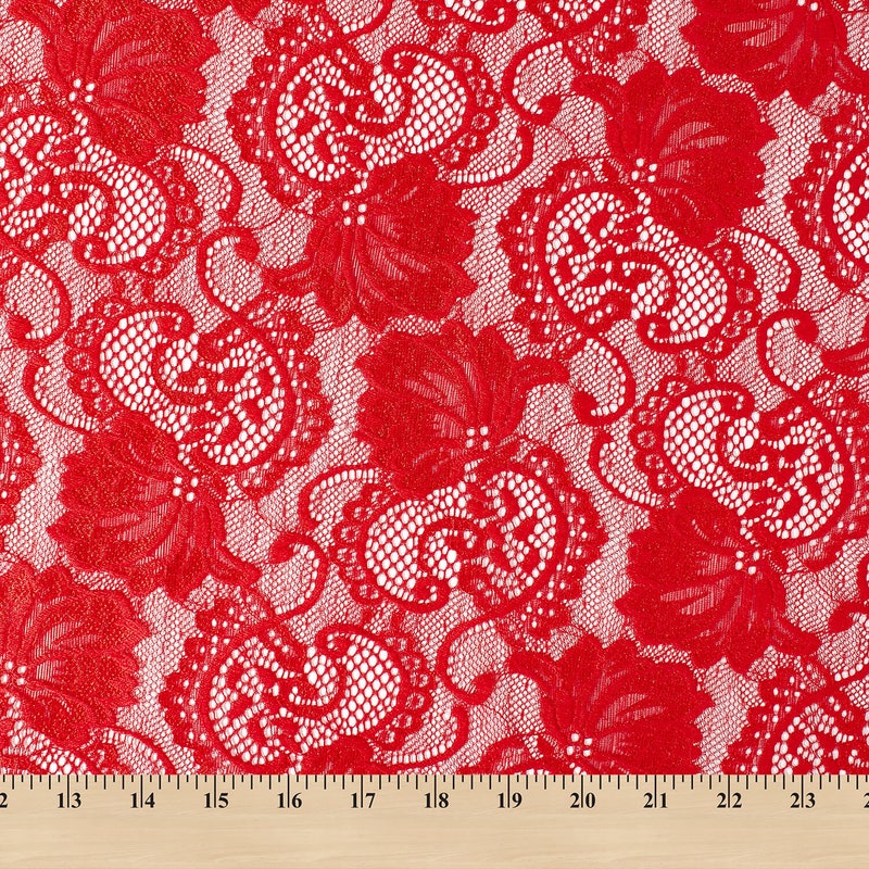Red Lace Fabric - Etsy
