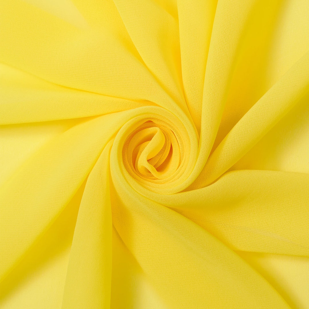 Neon Yellow Chiffon Fabric Polyester All Solid Colors Sheer 58'' Wide ...