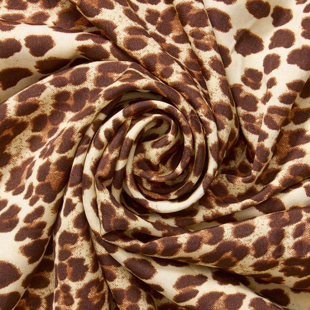 Cheetah Crepe De Chine Print Fabric - Desert Sheer Polyester 57" by the ...