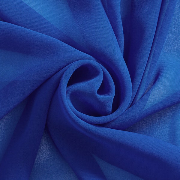 Royal Blue Chiffon Fabric - Etsy