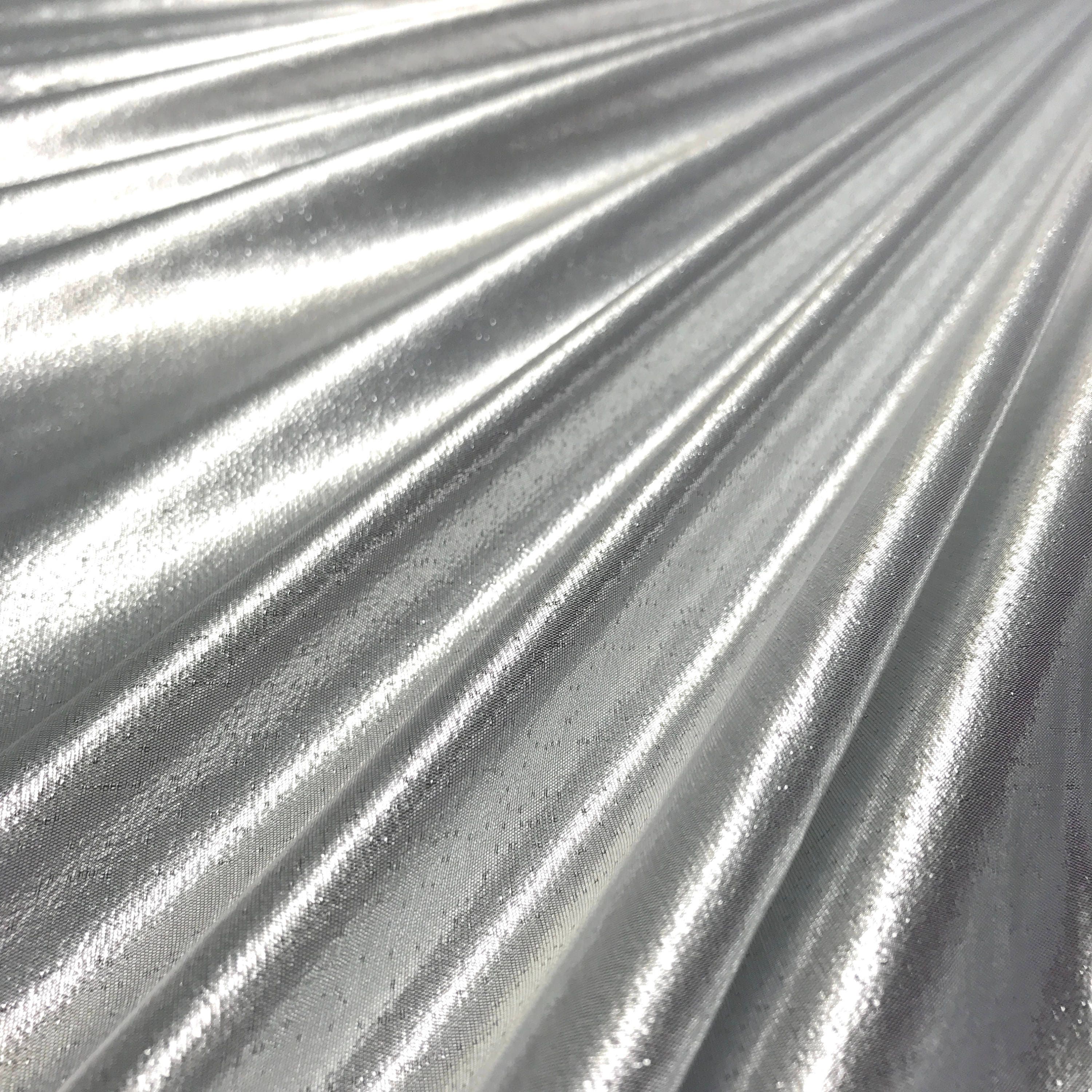 Tejido lame tela brillante plata para la decoración artesanal | Etsy