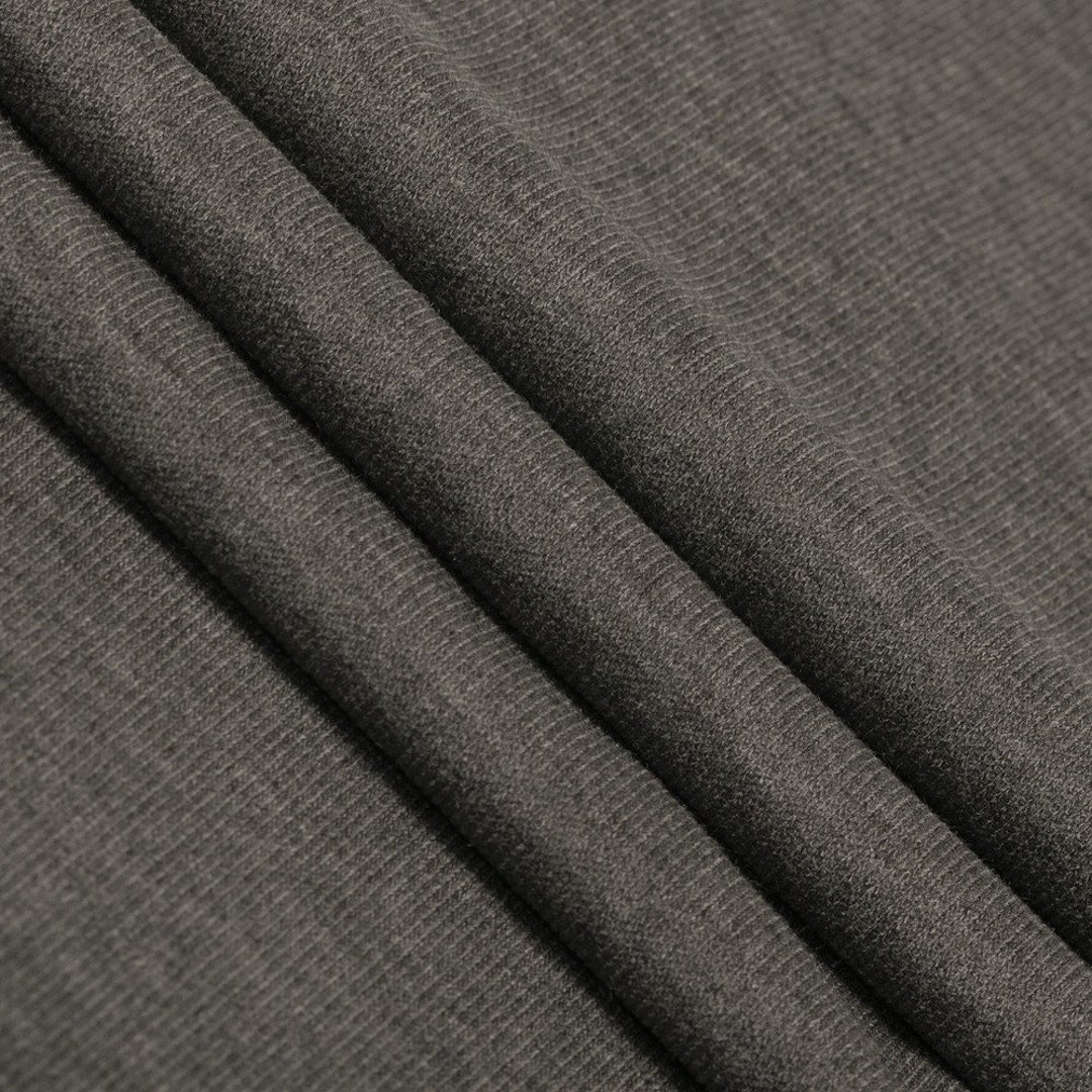 Doux French Rib Knit 68" Stretch Fabric by the Yard - Charcoal - Etsy