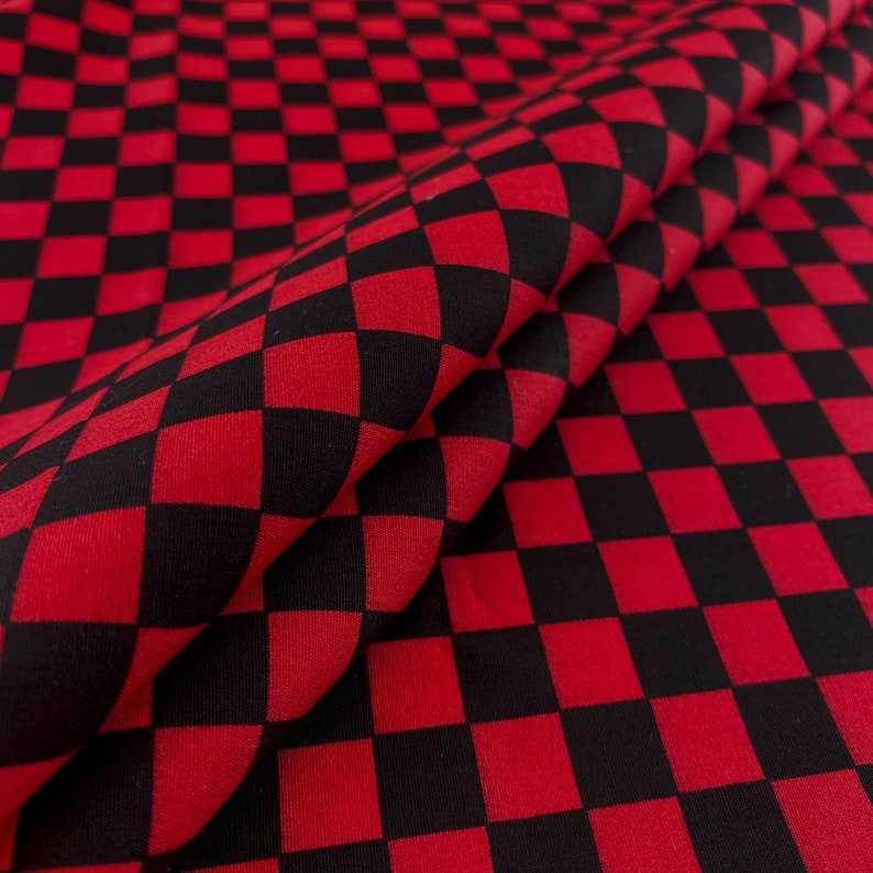 Black and Red Checkered Print 100% Cotton Geometric Fabric 58/60" Wide Sold BTY - Etsy
