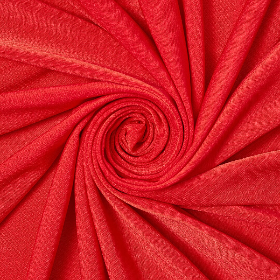 Red ITY Fabric Polyester Knit Jersey 2 Way Spandex Stretch 58/60" BTY ...