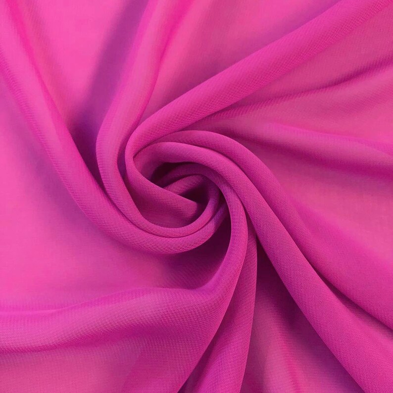 Magenta Chiffon Fabric Polyester All Solid Colors Sheer - Etsy