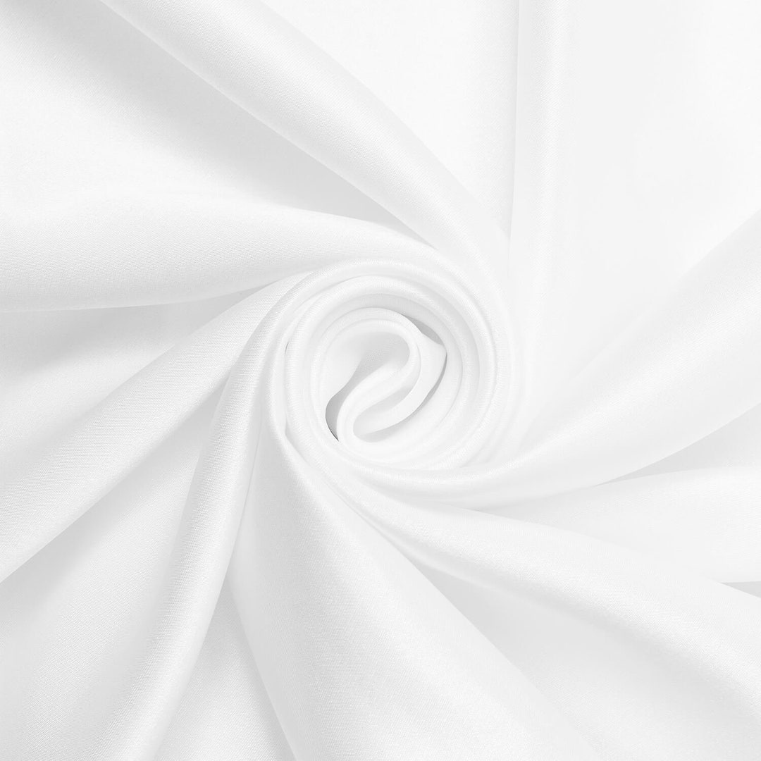 White Crepe Back Satin Bridal Fabric for Wedding Dresses, Decorations, Drapes, Crafts Crepeback ...