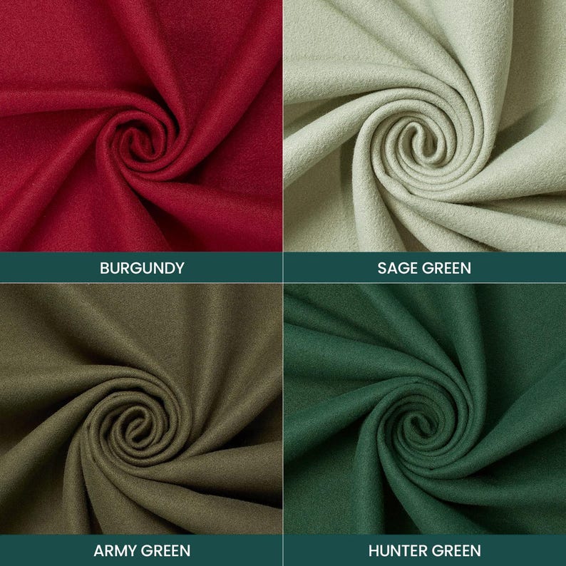 Brushed Wool Fabric Heavyweight Thick 59 Inch 370 GSM Polyester Coating ...