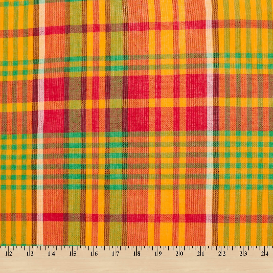 100% Cotton Madras Plaid Fabric by the Yard (style 322) - Etsy