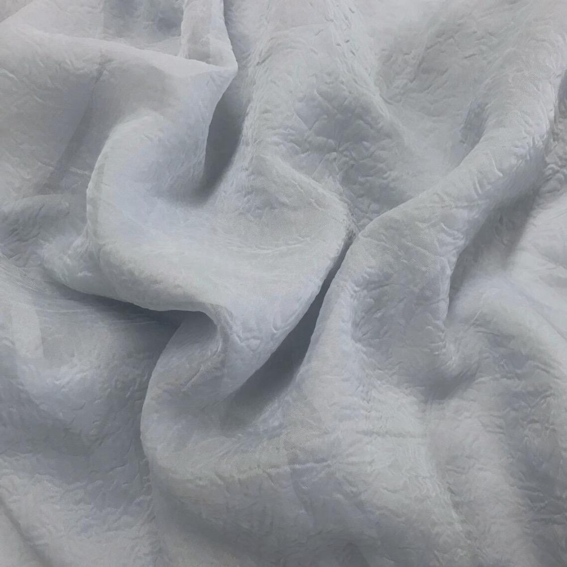 Silver Crushed Sheer Voile Fabric 110 Wide Curtain - Etsy