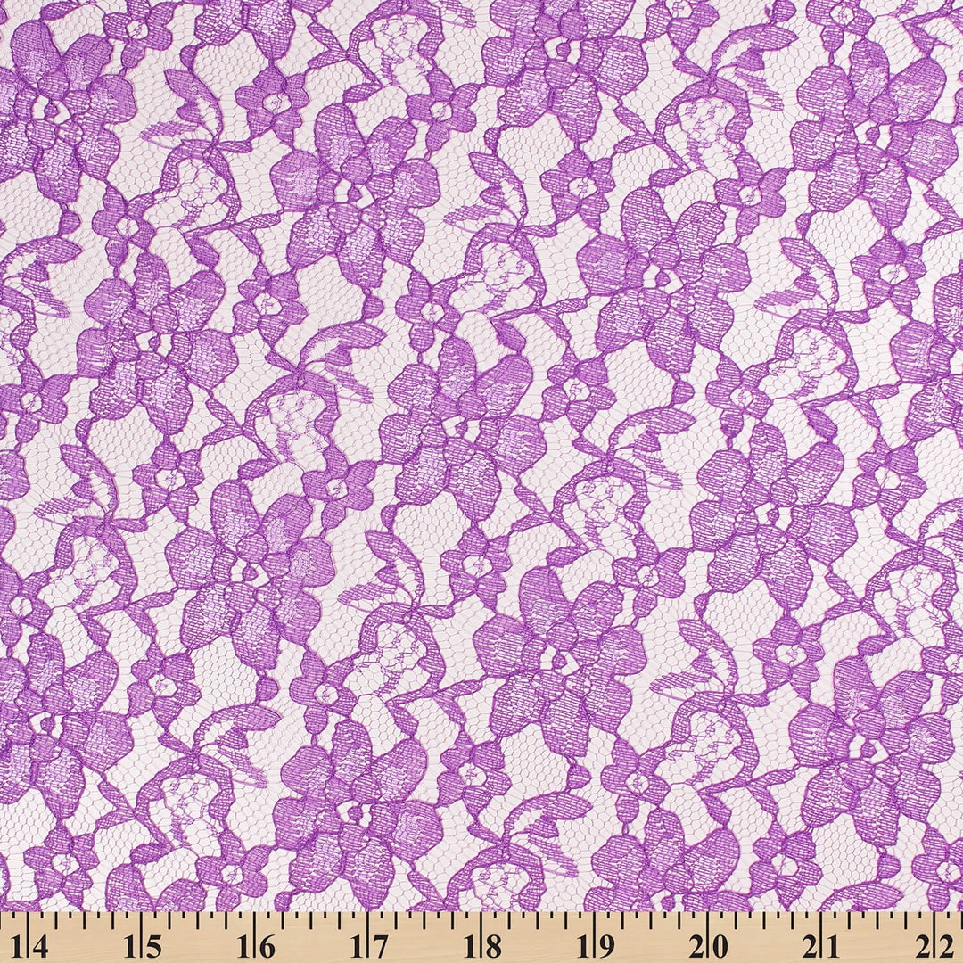 Purple Raschel Lace Fabric FREE SHIPPING 60" Wide Polyester French ...