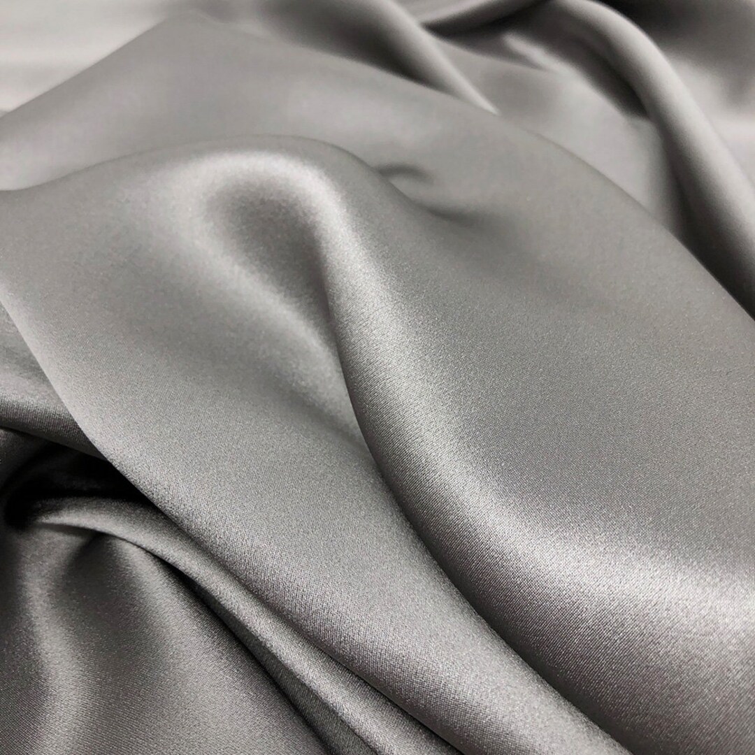 Grey Silk Charmeuse Fabric 100% Silk 18mm Solid 44" Wide Sold by the ...