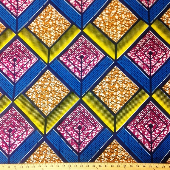 African Print Fabric Cotton Print Ultralight Fuchsia | Etsy