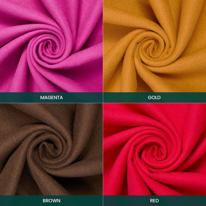 Brushed Wool Fabric Heavyweight Thick 59 Inch 370 GSM Polyester Coating ...