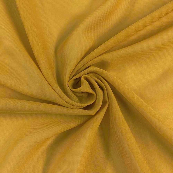 Gold Chiffon Fabric Polyester All Solid Colors Sheer | Etsy