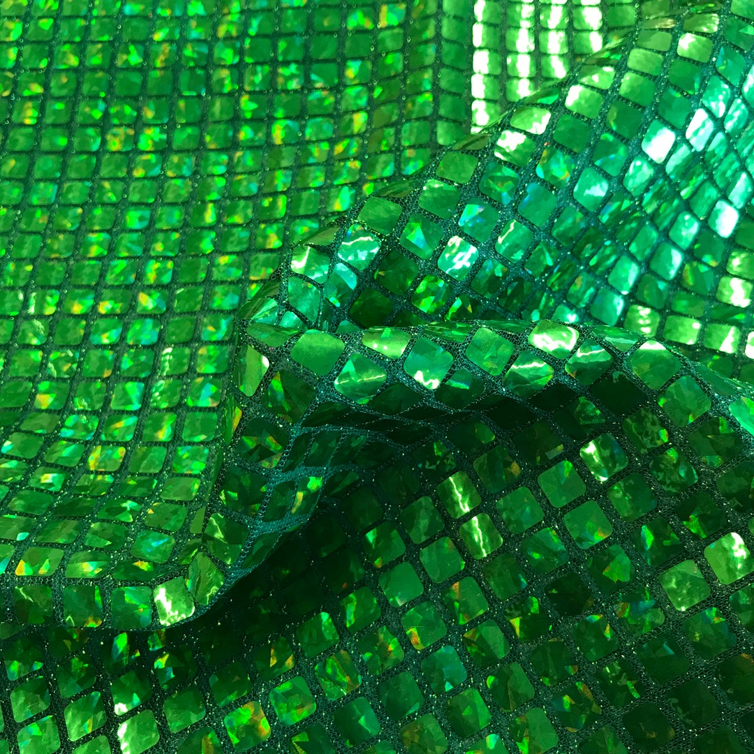Kelly Green Hologram 8mm Square Sequins Fabric for Sewing - Etsy