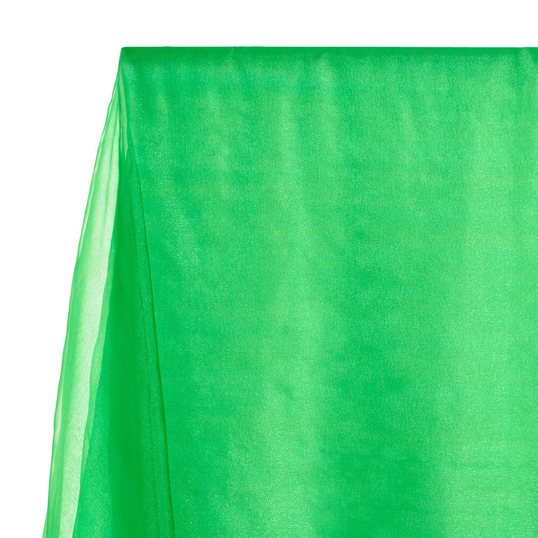 Kelly Green Crystal Sheer Organza Fabric for Fashion, Crafts ...