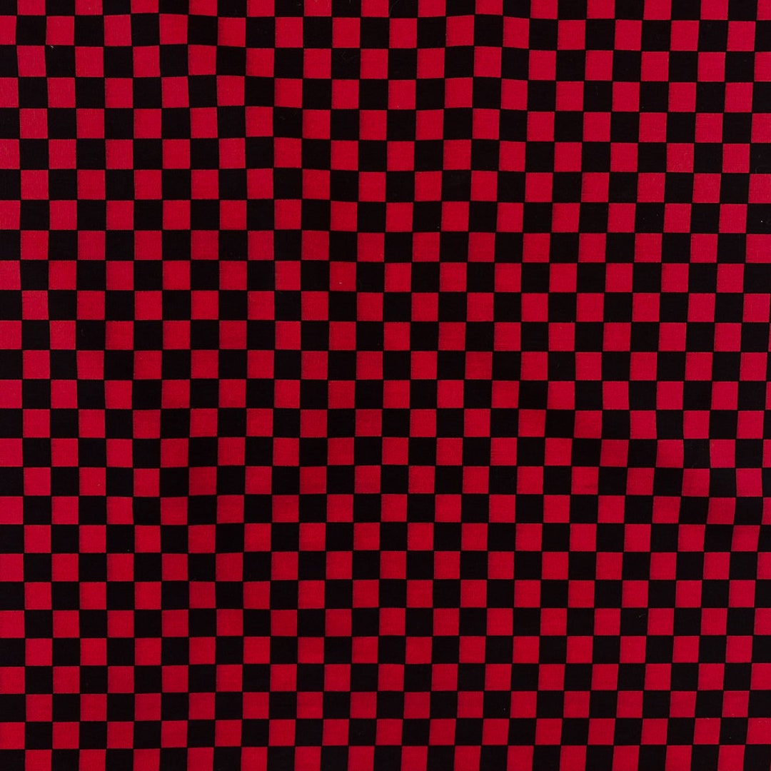 Black and Red Checkered Print 100% Cotton Geometric Fabric 58/60" Wide ...