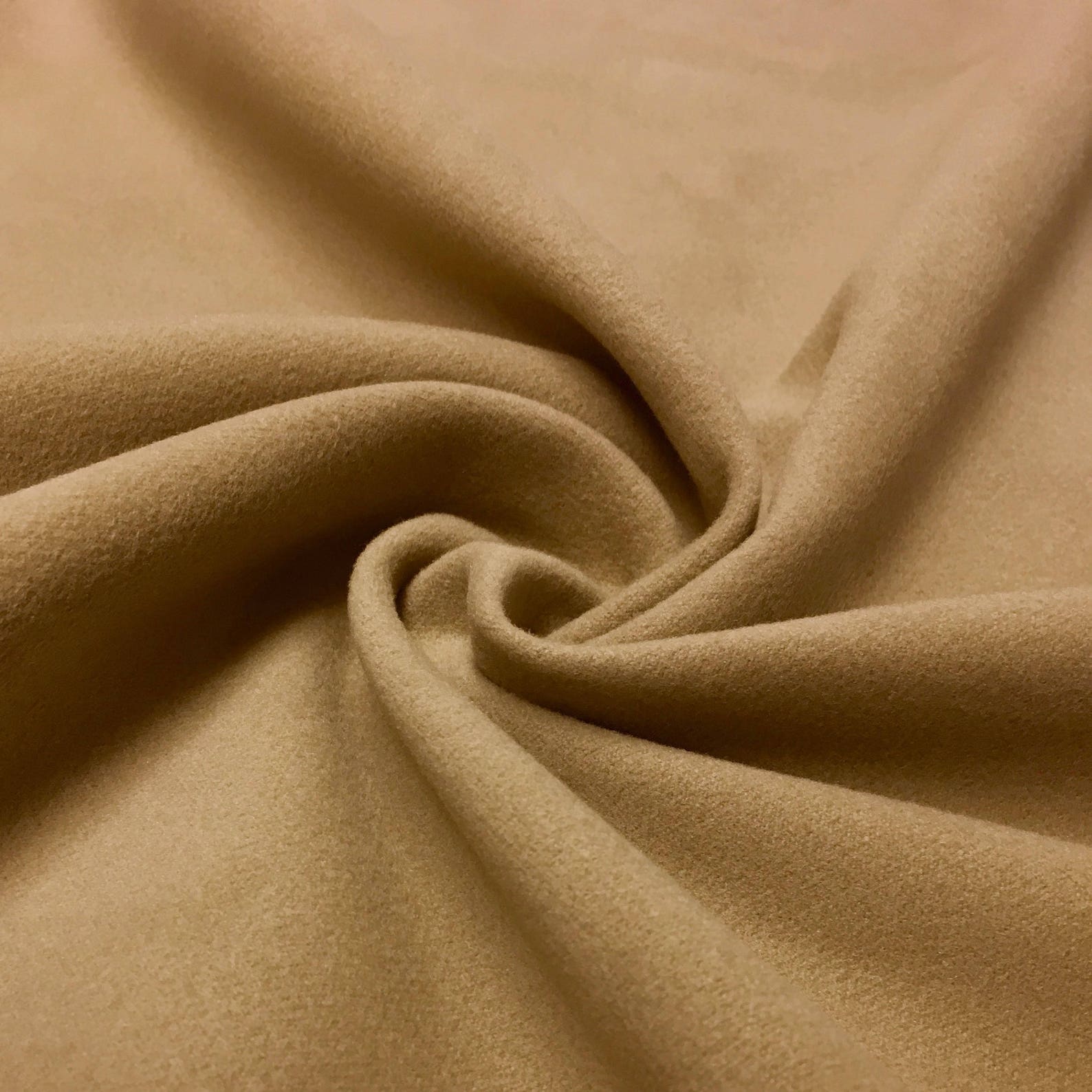 Khaki Brushed 100% Polyester Wool Coating Fabric Soft 58 | Etsy