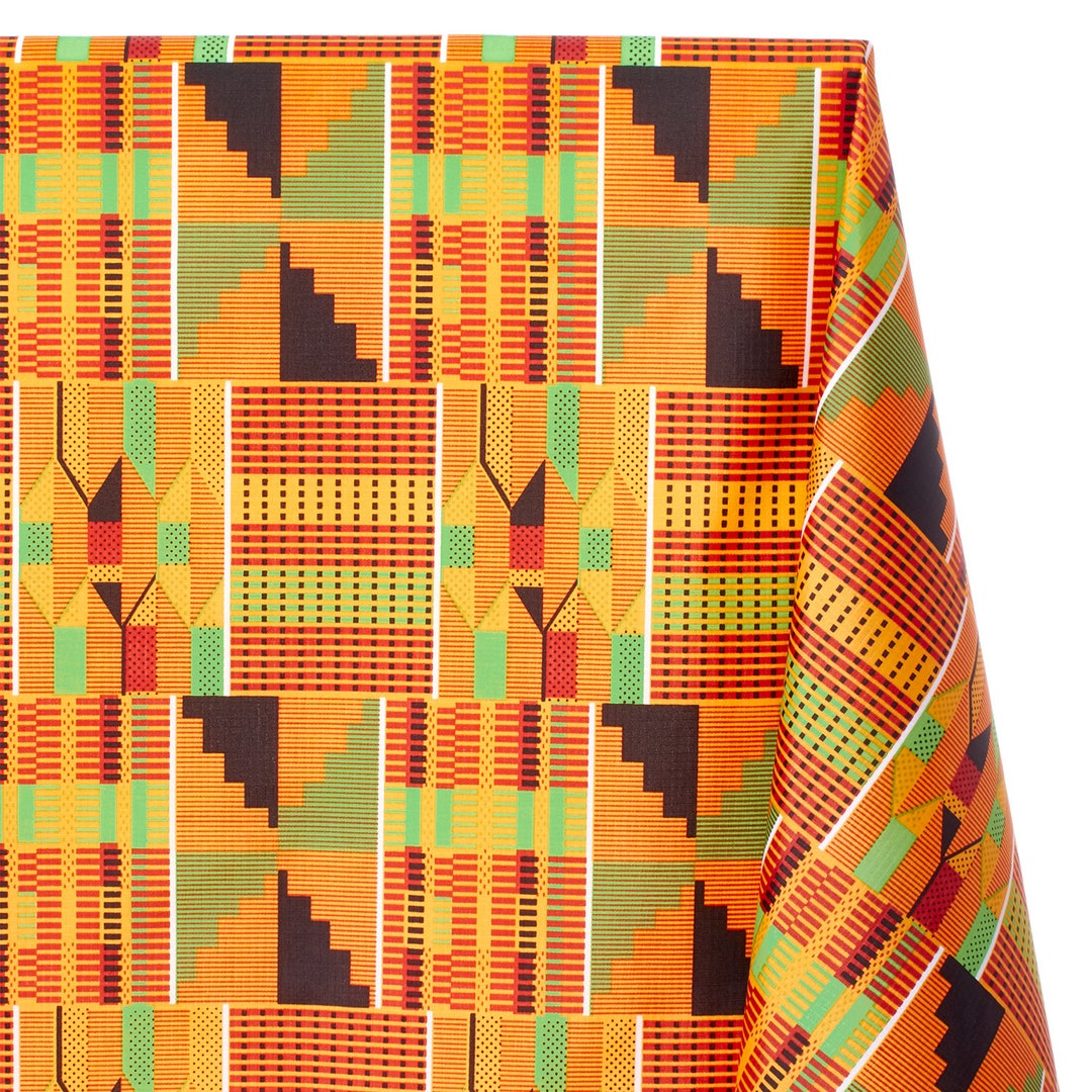 Ottertex® Nylon Ripstop 70 Denier (PU Coated) - Kente Orange African ...