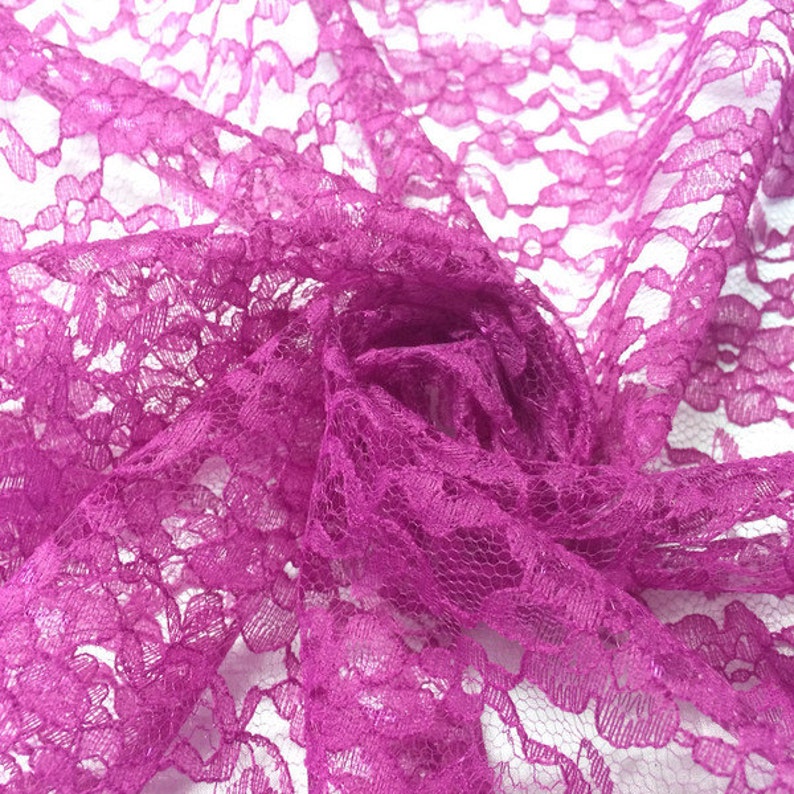 Magenta Raschel Lace Fabric FREE SHIPPING 60 Wide | Etsy