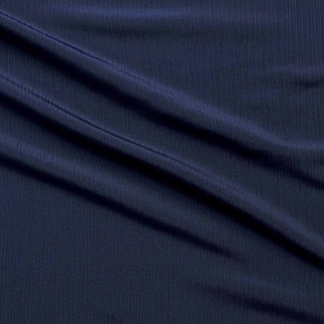 Navy Crinkle Polyester Fabric 60 Wide Many Colors - Etsy
