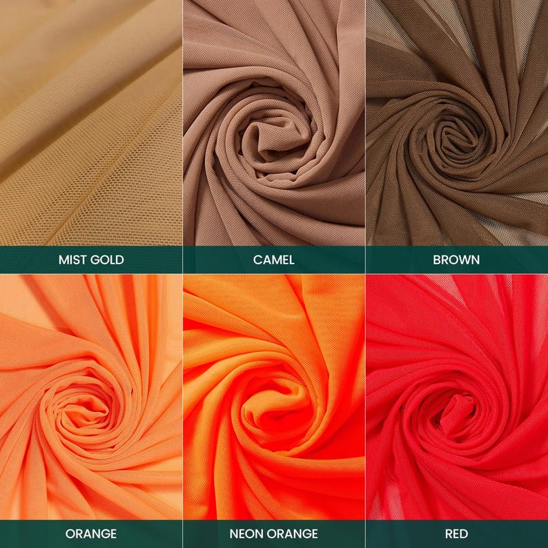Power Mesh Fabric Nylon Spandex Sheer Lightweight 100 GSM Stretch by ...