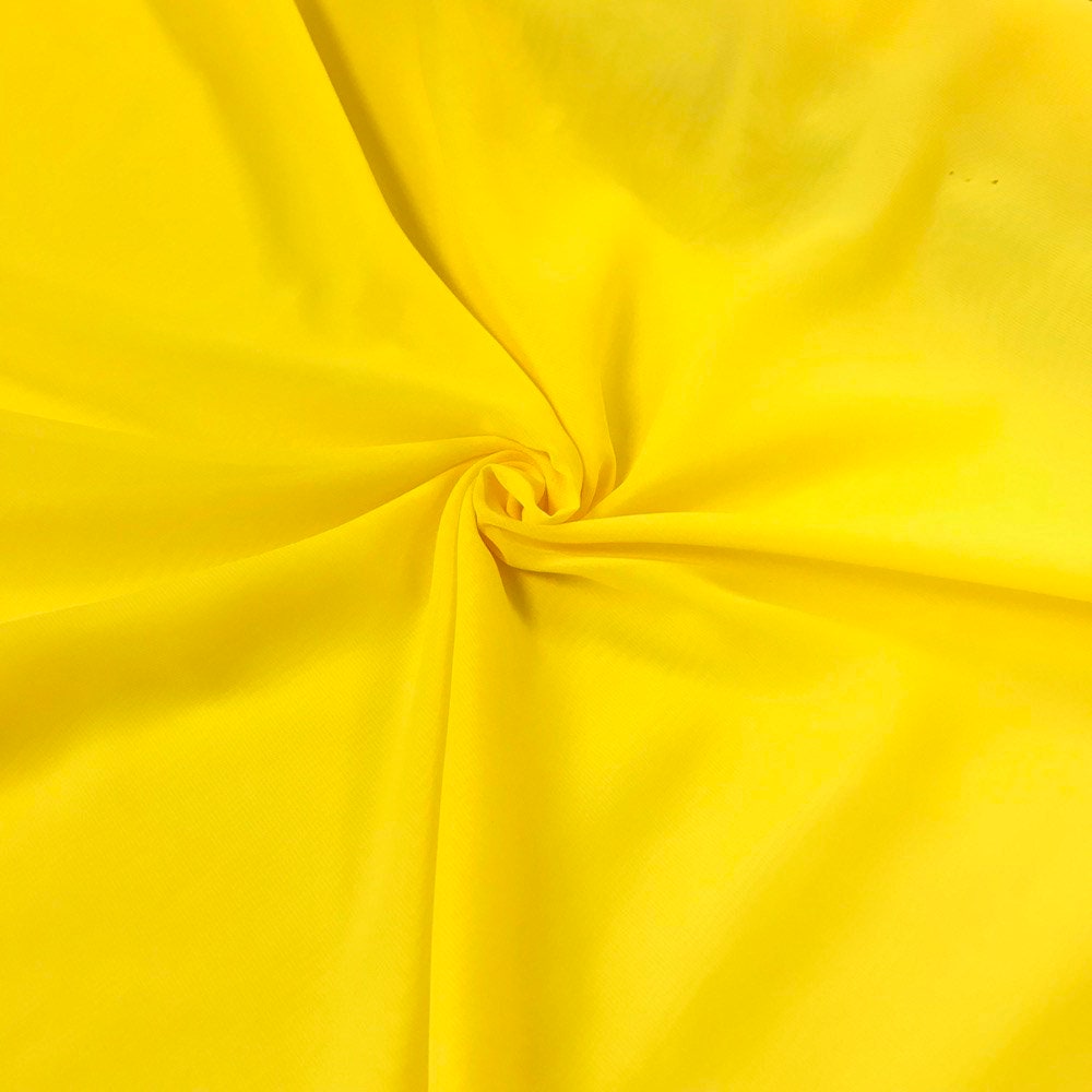 Neon Yellow Chiffon Fabric Polyester All Solid Colors Sheer - Etsy