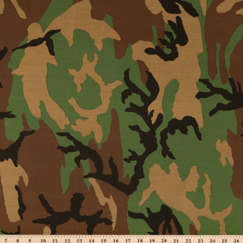 Camouflage Print Fabric Cotton Polyester Broadcloth by the - Etsy