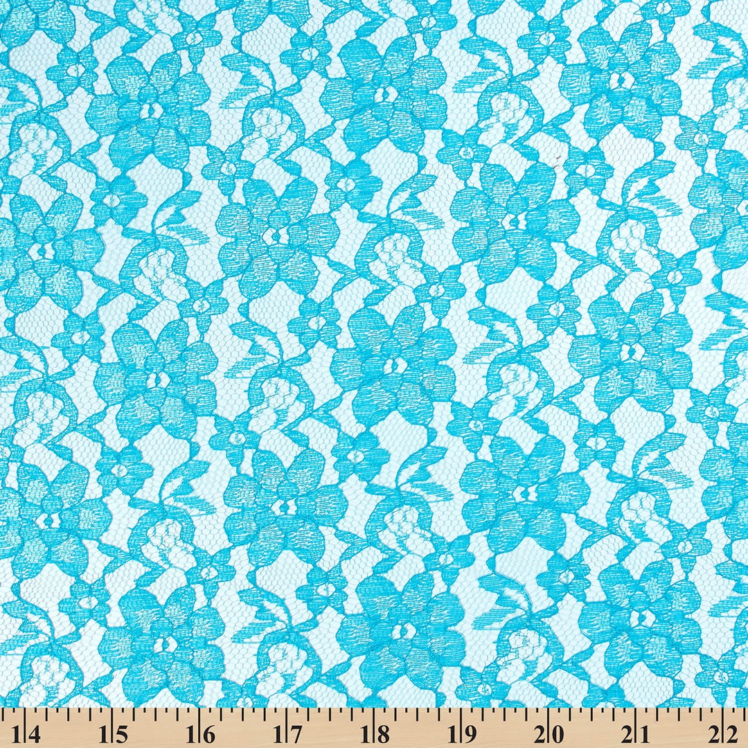 Turquoise Raschel Lace Fabric FREE SHIPPING 60" Wide Polyester French ...