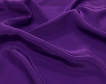 Solid Grapes Purple 100% Pure Silk Charmeuse Fabric Width 44 - Etsy