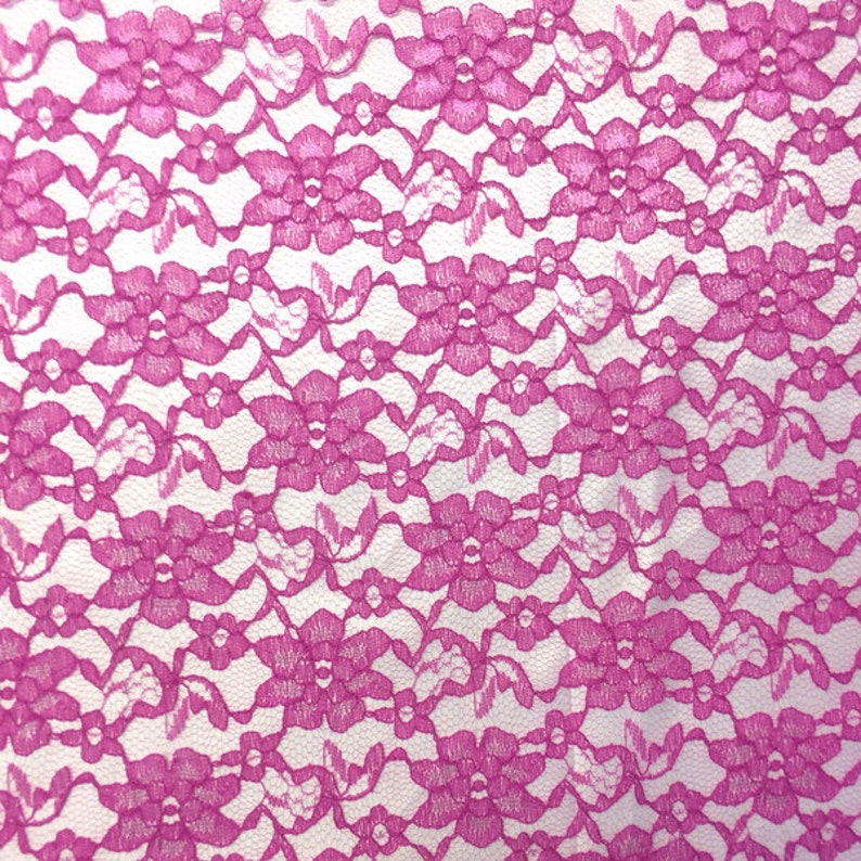 Magenta Raschel Lace Fabric FREE SHIPPING 60 Wide | Etsy