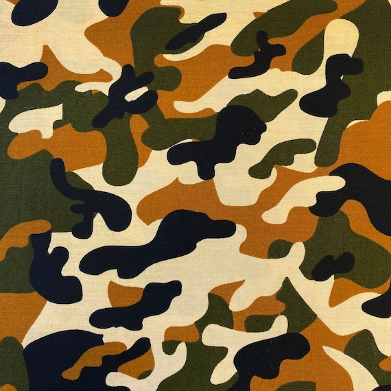 Brown Military Army Camo Print Fabric 100% Cotton 58/60 | Etsy