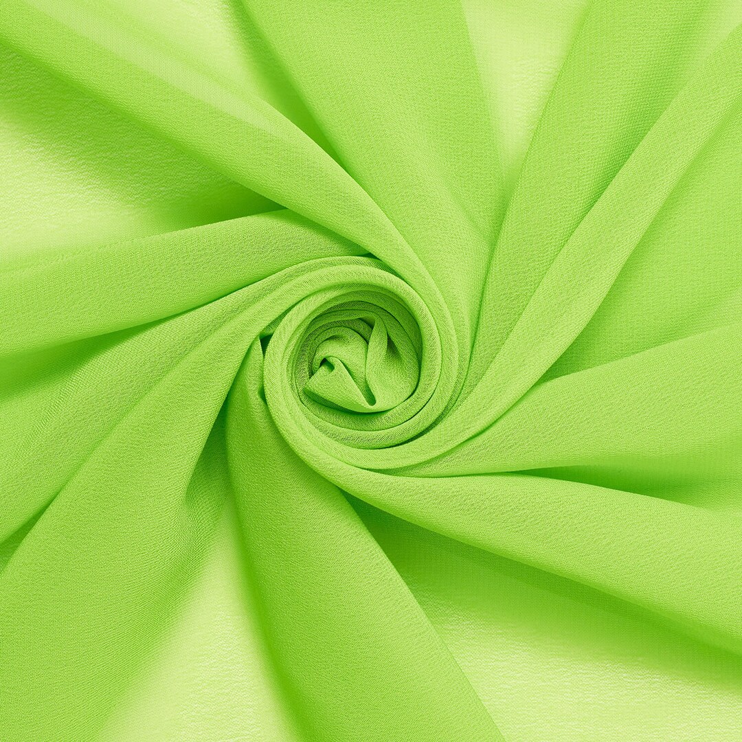 Apple Green Chiffon Fabric Polyester All Solid Colors Sheer 58'' Wide ...