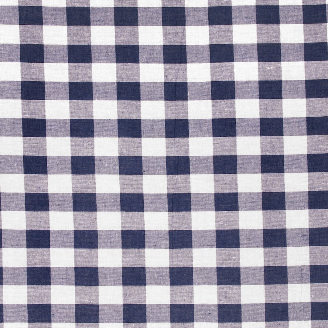 Navy Blue Gingham 1" Wide Square Fabric 60" Wide Checkered Plaid ...