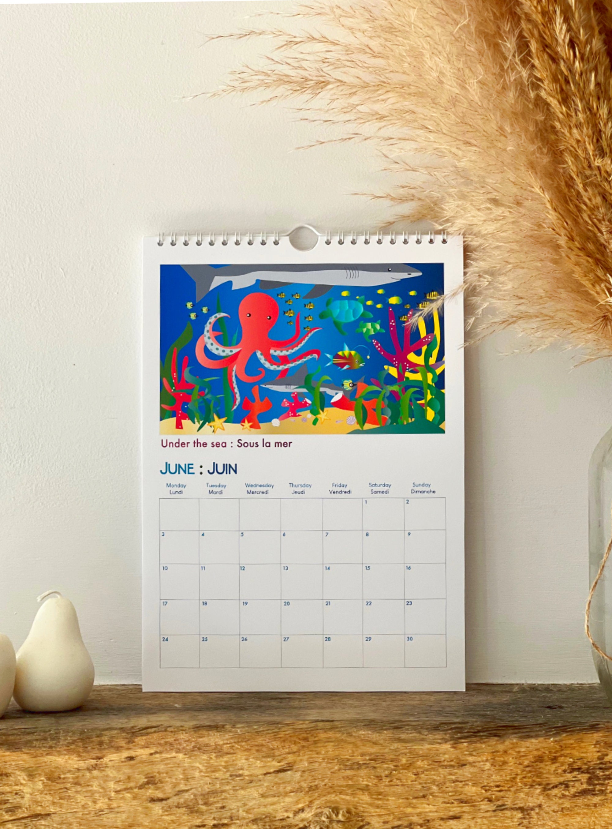 2024 Animals Calendar, A4 Size Calendar, 2024 Calendar, Animals of the ...