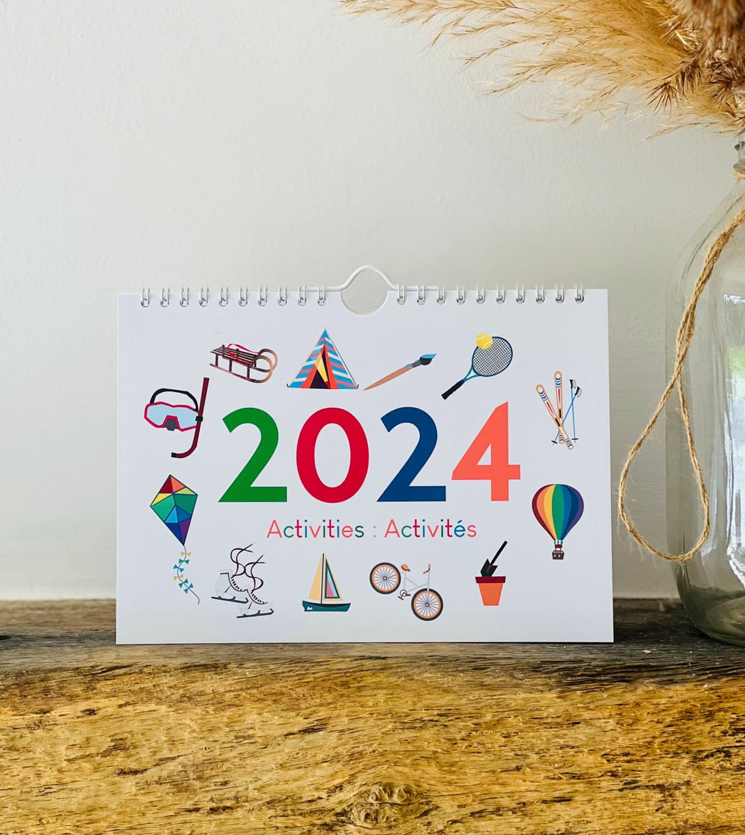 2024 Calendar, Kids Calendar, Activities, Sport, Bilingual Calendar ...