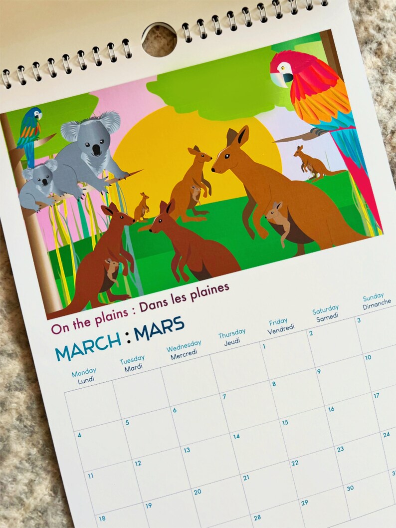 2024 Animals Calendar, A4 Size Calendar, 2024 Calendar, Animals of the ...