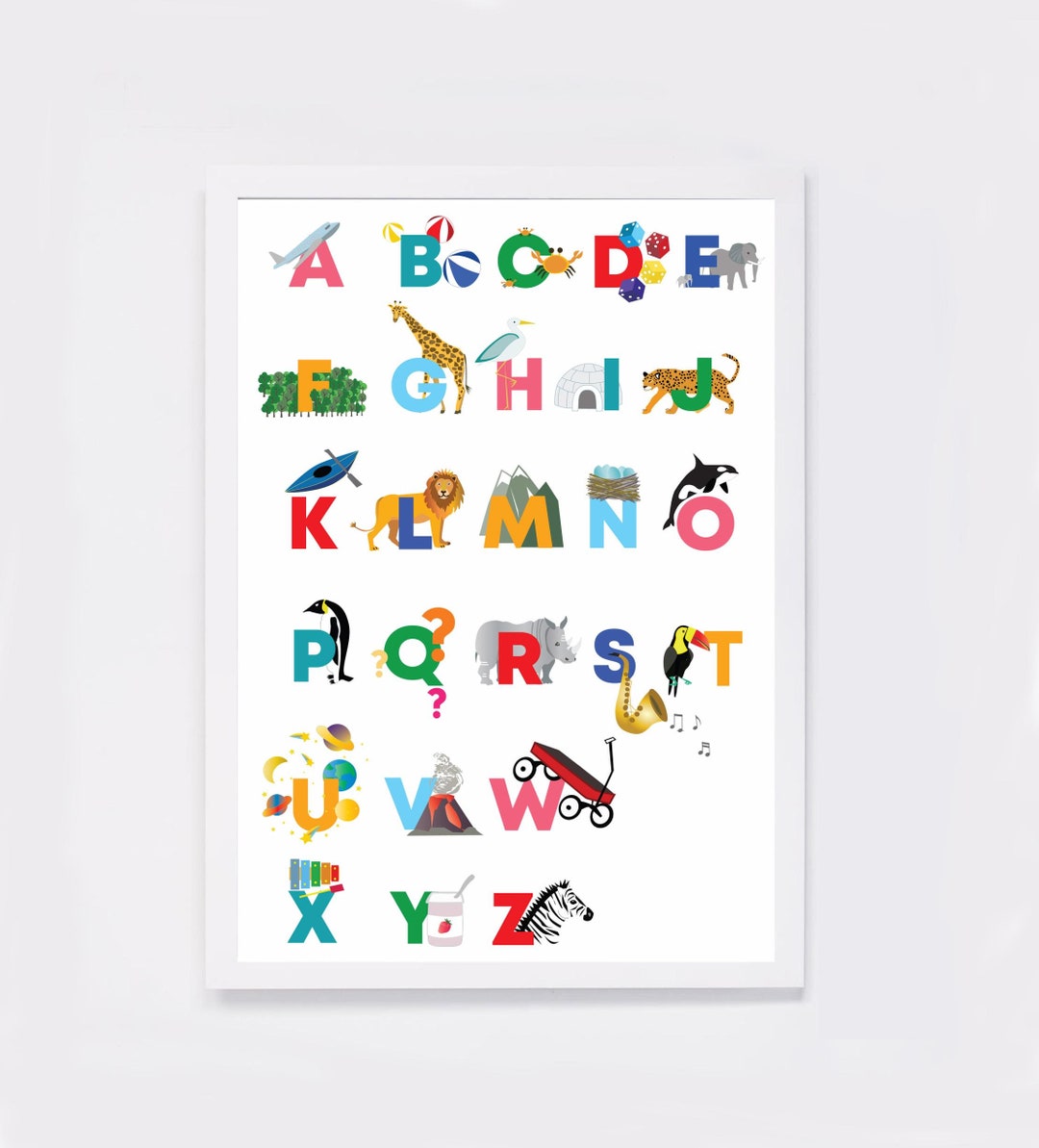 Alphabet, Kids Room, Toddler, Kids Learning, Bilingual, ABC Poster ...