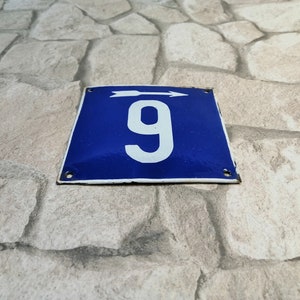 Address Sign for House, Door Number 6, Vintage Enamel House Number ...